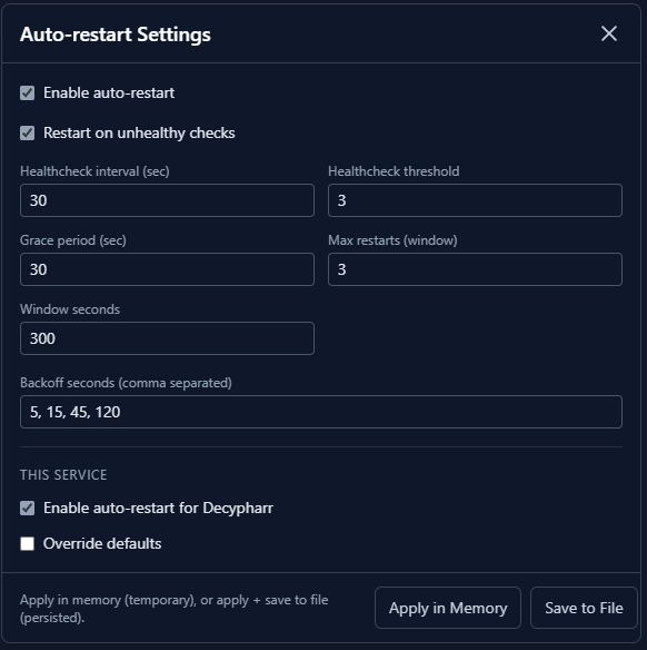 Auto-restart - Debrid Unlimited Media Bridge